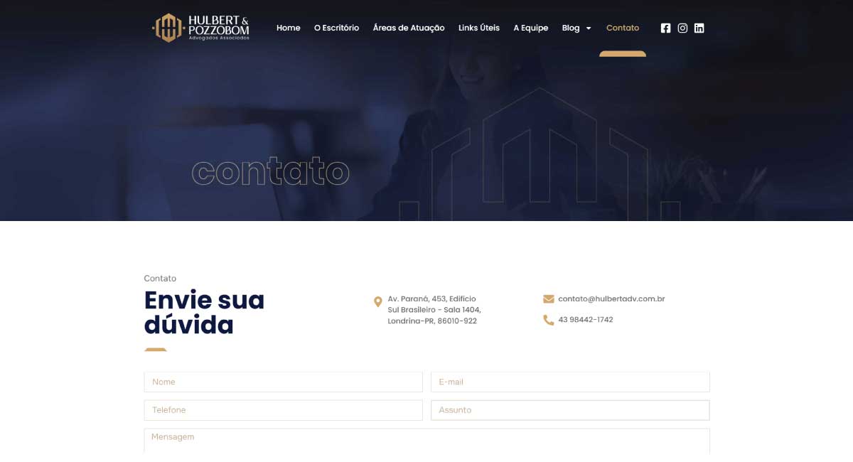 Contato | Hulbert & Pozzobom Adv.